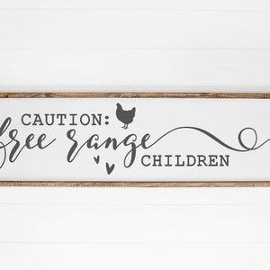 Caution Free Range Children Sign SVG Chicken SVG Farm SVG - Etsy