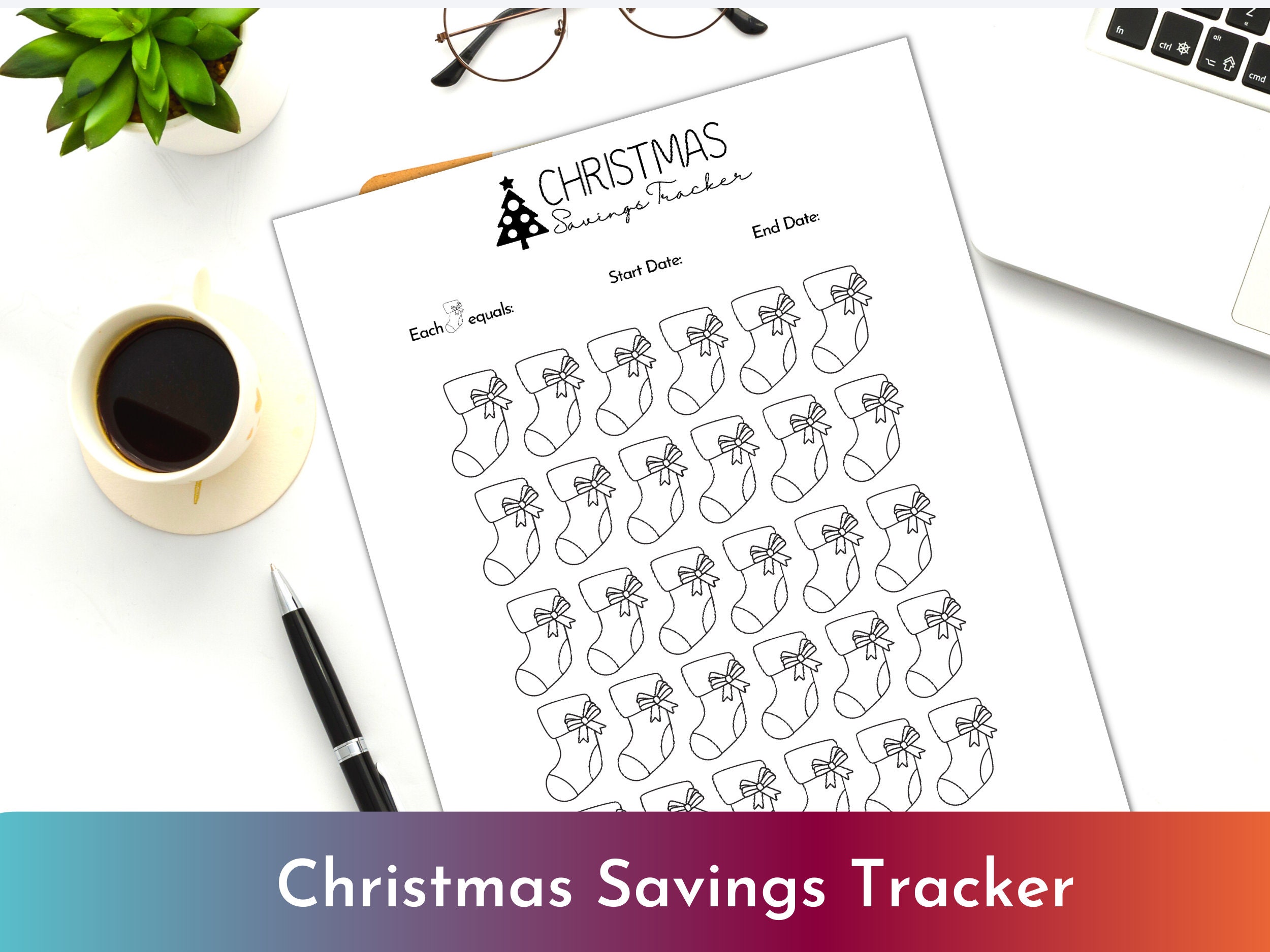 Christmas Savings Challenge, Savings Tracker, Monthly Savings Challenge ...