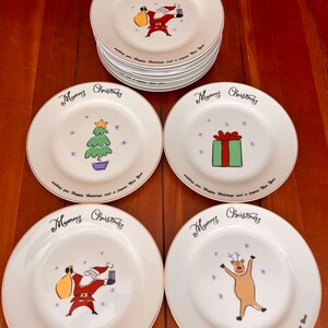 VINTAGE | Merry Brite Merry Christmas Dinnerware Set | 50 Pieces | 12 ...