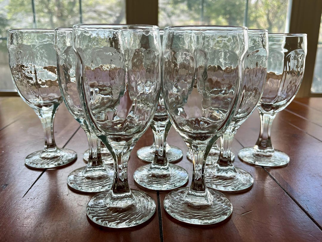 VINTAGE | Libbey Chivalry Large Red Wine Glasses | Set of 10 | Textured ...