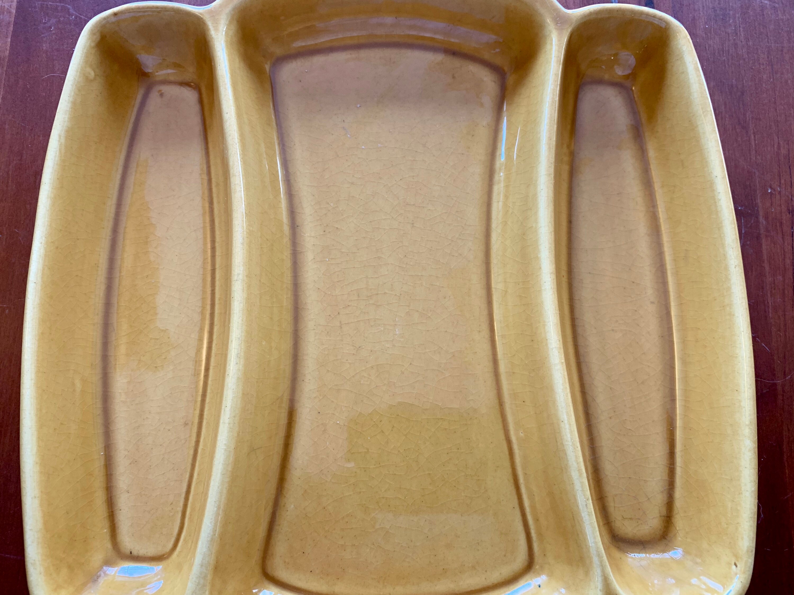 VINTAGE Pottery Relish Pickle Snack Party Tray Divided - Etsy UK