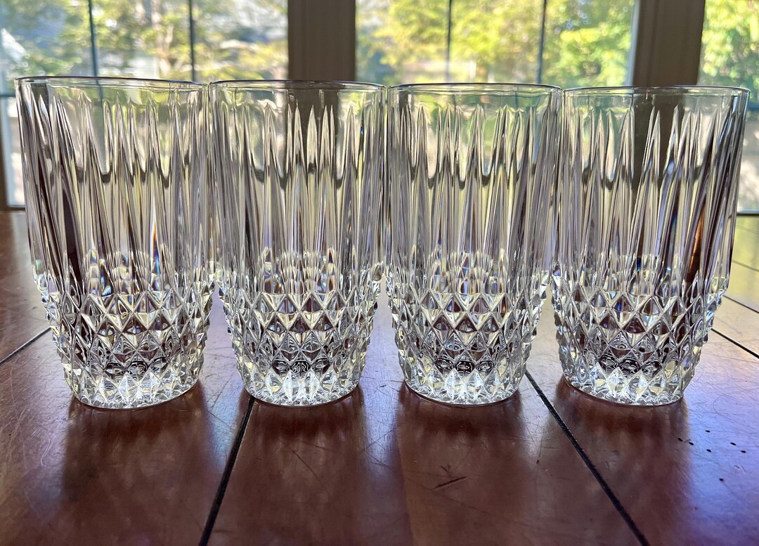 VINTAGE Fostoria Stratton High Ball Glasses Tumblers Heavy Lead Crystal ...