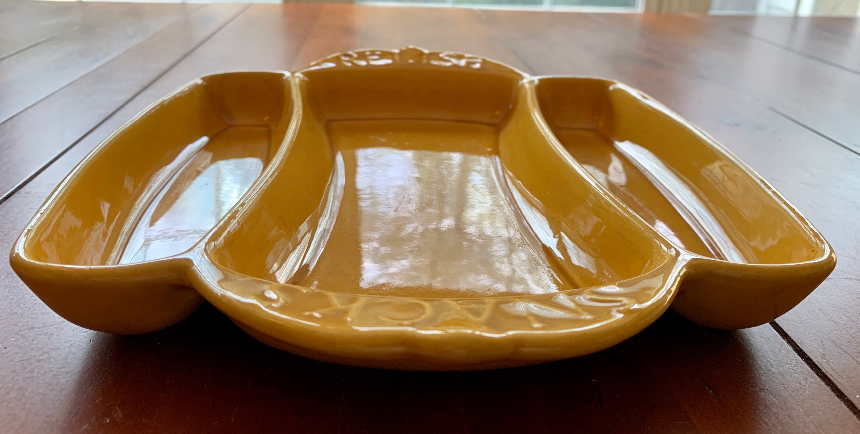 VINTAGE Pottery Relish Pickle Snack Party Tray Divided - Etsy UK