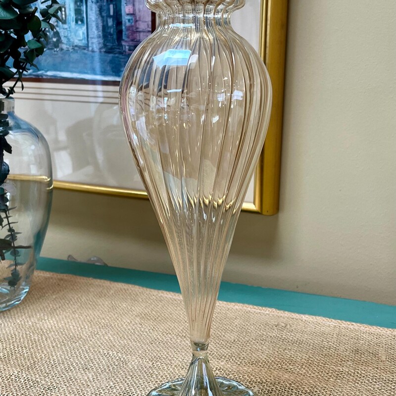 Footed Glass Vase - Etsy