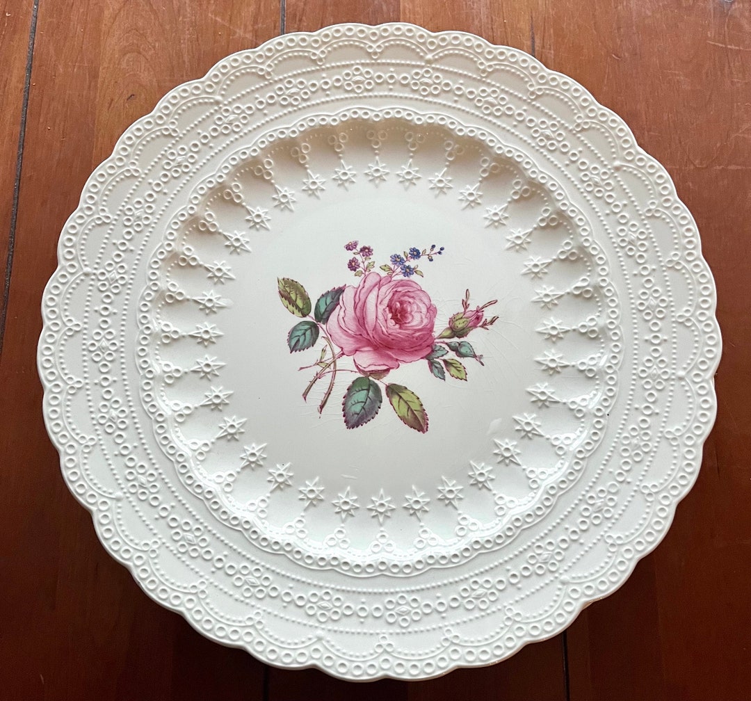 VINTAGE Spode Jewel Embossed Billingsley Rose Dinner Plates Set of 4 ...