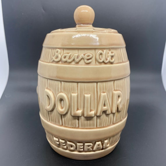 VINTAGE Mccoy Pottery save at Dollar Federal Tan - Etsy