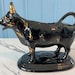 ANTIQUE Jackfield Pottery Cow Bull Creamer Glossy Black Glaze Made in ...