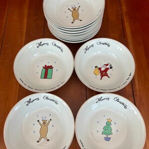 VINTAGE | Merry Brite Merry Christmas Dinnerware Set | 50 Pieces | 12 ...