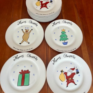 VINTAGE | Merry Brite Merry Christmas Dinnerware Set | 50 Pieces | 12 ...