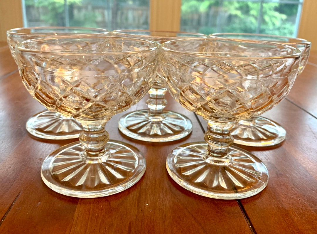 VINTAGE | Set of 5 Anchor Hocking Champagne/tall Sherbets | Waterford ...