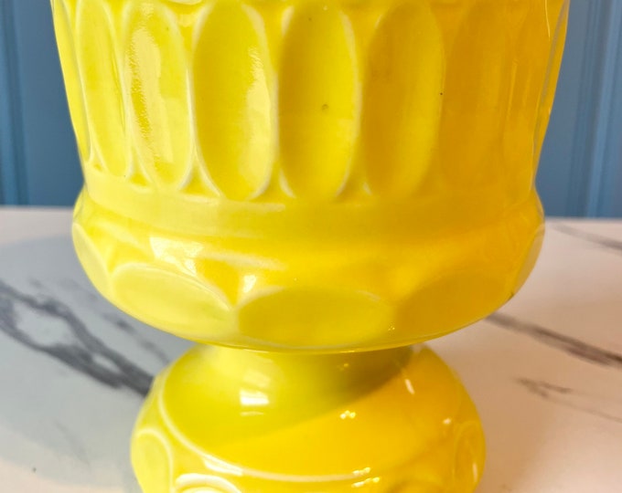 VINTAGE | Mccoy Floraline Pedestal Pottery Planter | 574 | Sunny Lemon ...