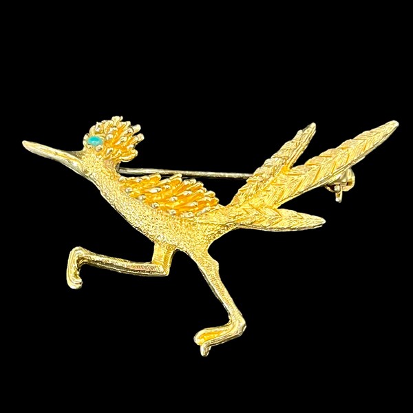 Gold Roadrunner Pin - Etsy