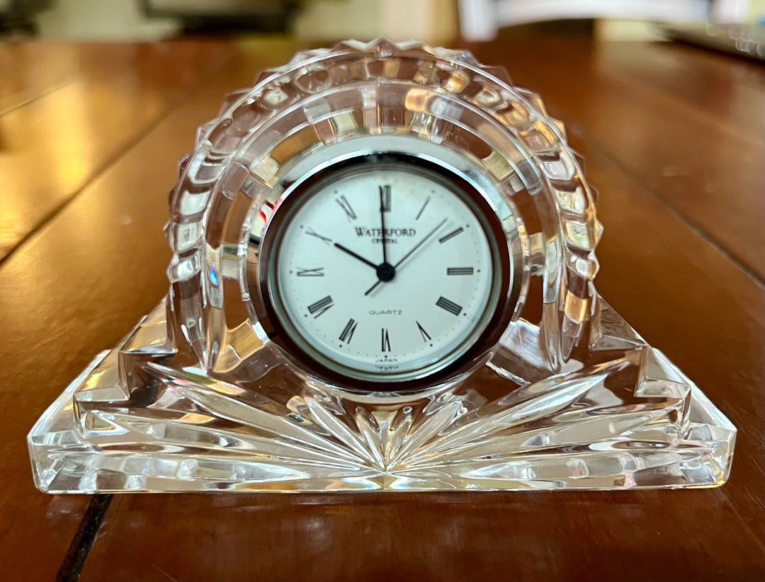 VINTAGE Waterford Crystal Wharton Desk / Table / Mantle Clock Ireland 2 ...
