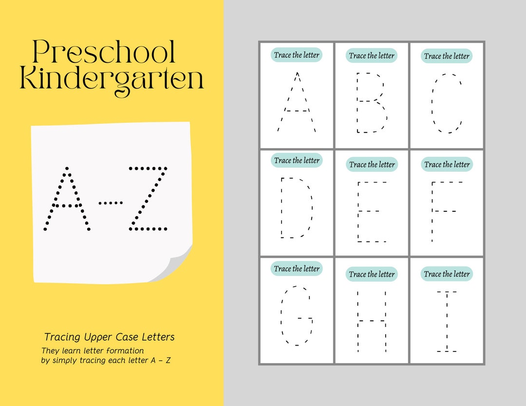 A - Z Worksheet | Alphabet Tracing | Preschool | Kindergarten | Letters ...