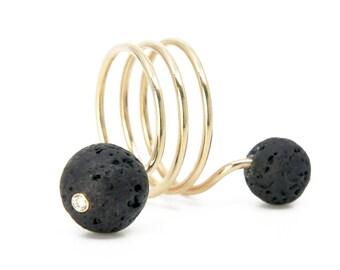 Lava Stone Ring, Sterling Silver Handcrafted Ring, Essential Oil ...