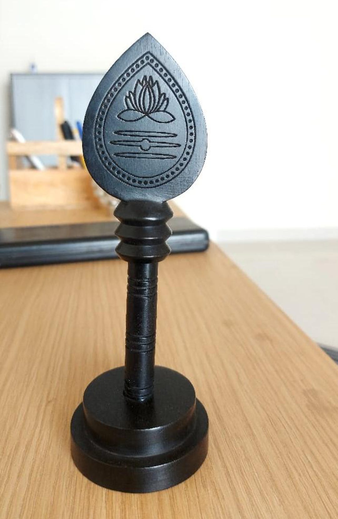 Karungali Vel, Karungali Wood Vel With Stand Natural Ebony Wood Vel ...