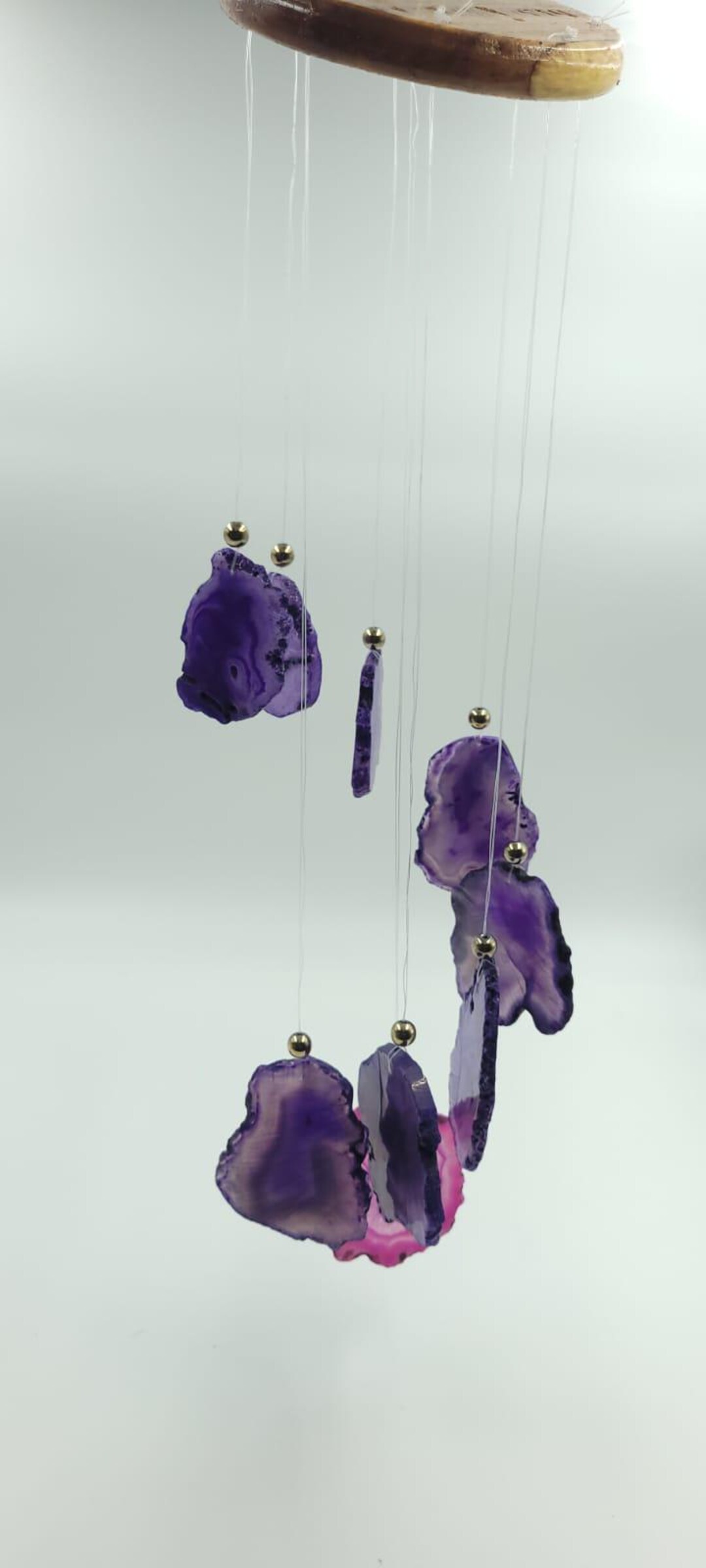 Purple Agate Stones Wind Chimes, Agate Suncatcher Agate Slice Wind ...