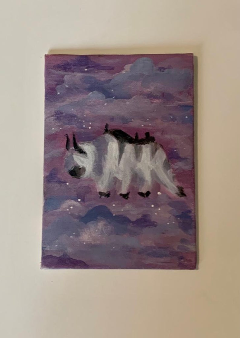 Appa Avatar the Last Airbender Painting Aang Fanart Mini - Etsy