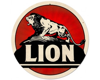 Lion Gasoline Sign | Etsy