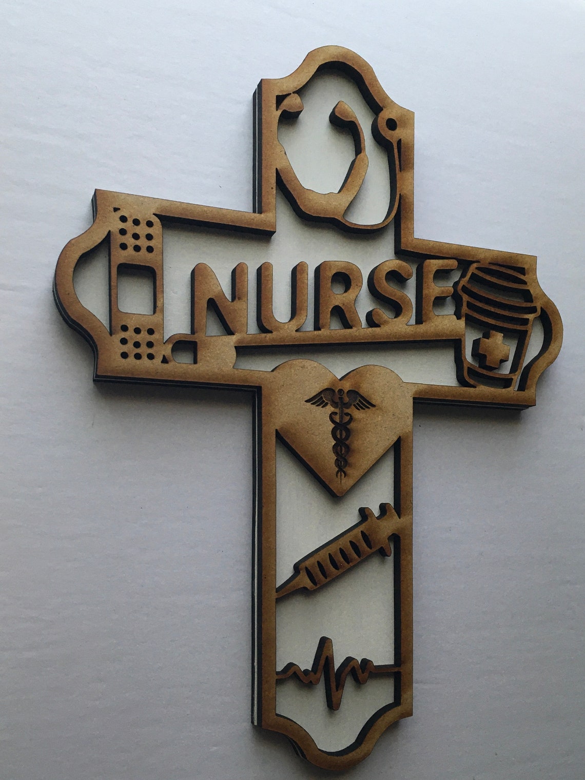 Wooden Laser Cut Nurse Cross, Medical, USA, First Responders - Etsy