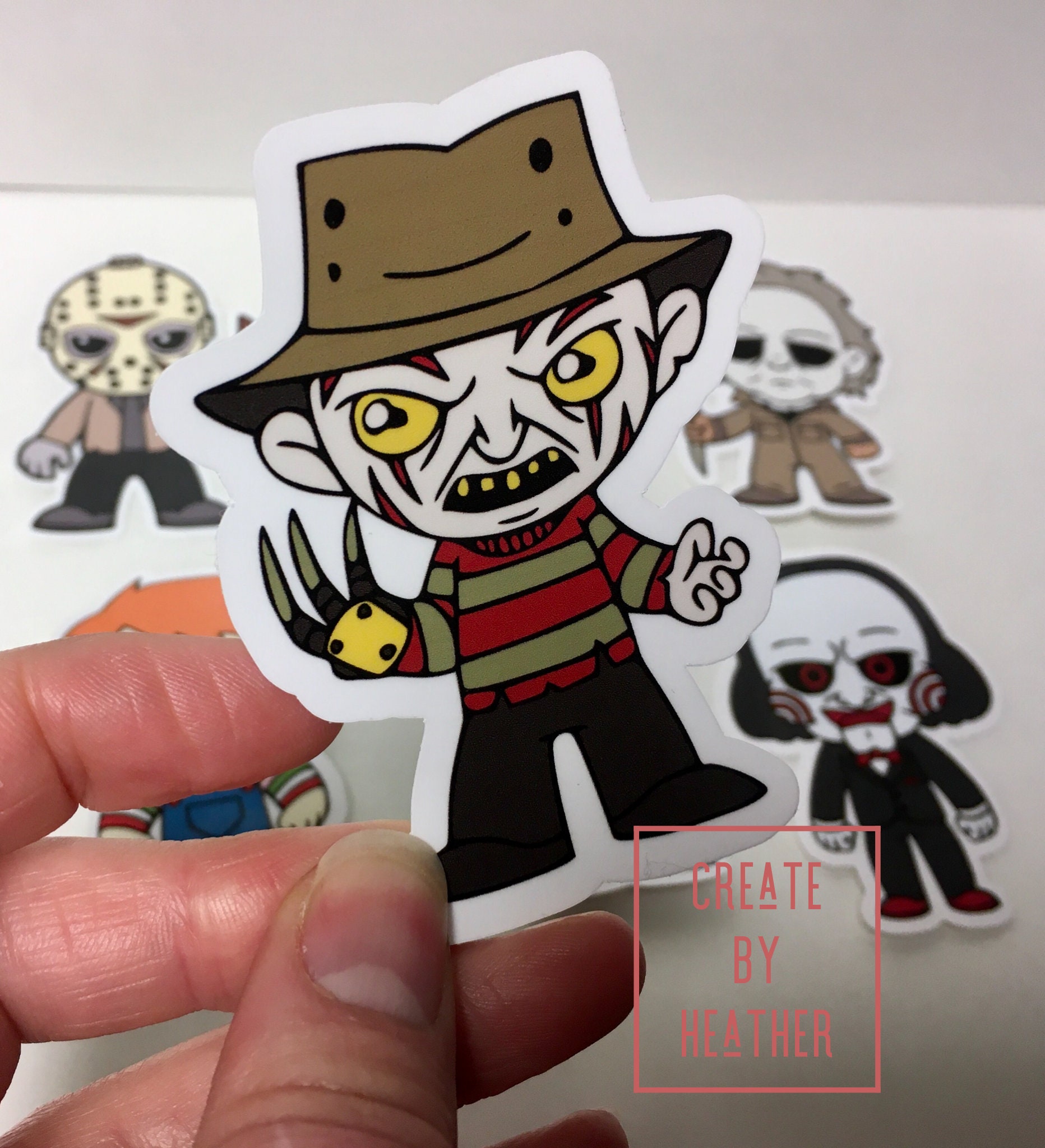 Horror Movie Character Stickers Halloween Scary Killers | Etsy