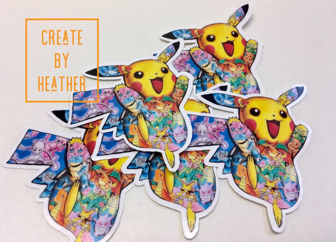 Stickers, Pokemon Inspired, Pikachu Inspired, Waterproof Stickers ...