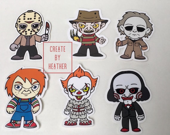 Horror Movie Character Stickers Halloween Scary Killers | Etsy