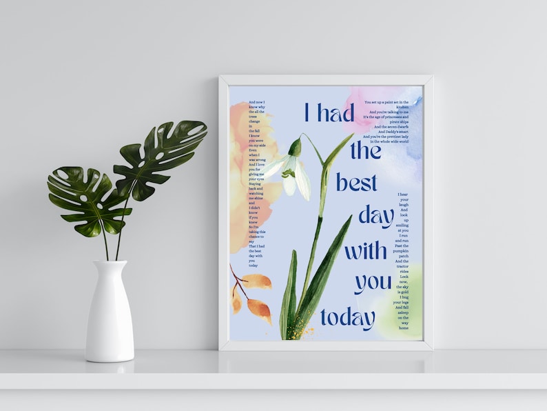 The Best Day Printable Poster, Fearless taylors Verison Digital Poster ...