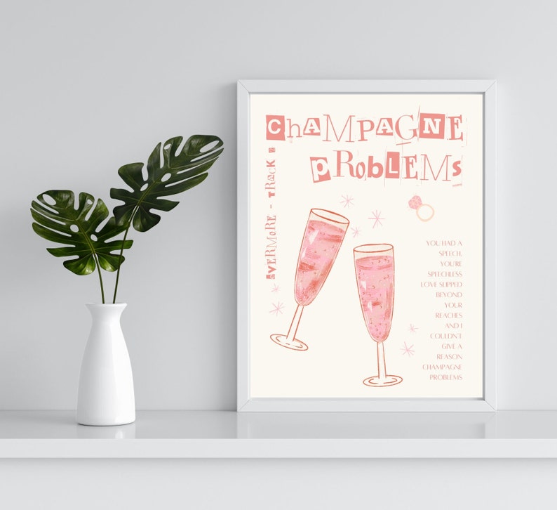 Champagne Problems Digital Download Poster, Taylor Swift Evermore Print ...