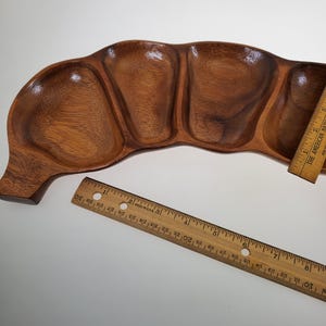 1960s Carved Large Wooden Pea Pod Serving Tray With Six Dividers - Etsy