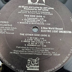 1976 Electric Light Orchestra ELO A New World Record UA-LA679-G Jet ...