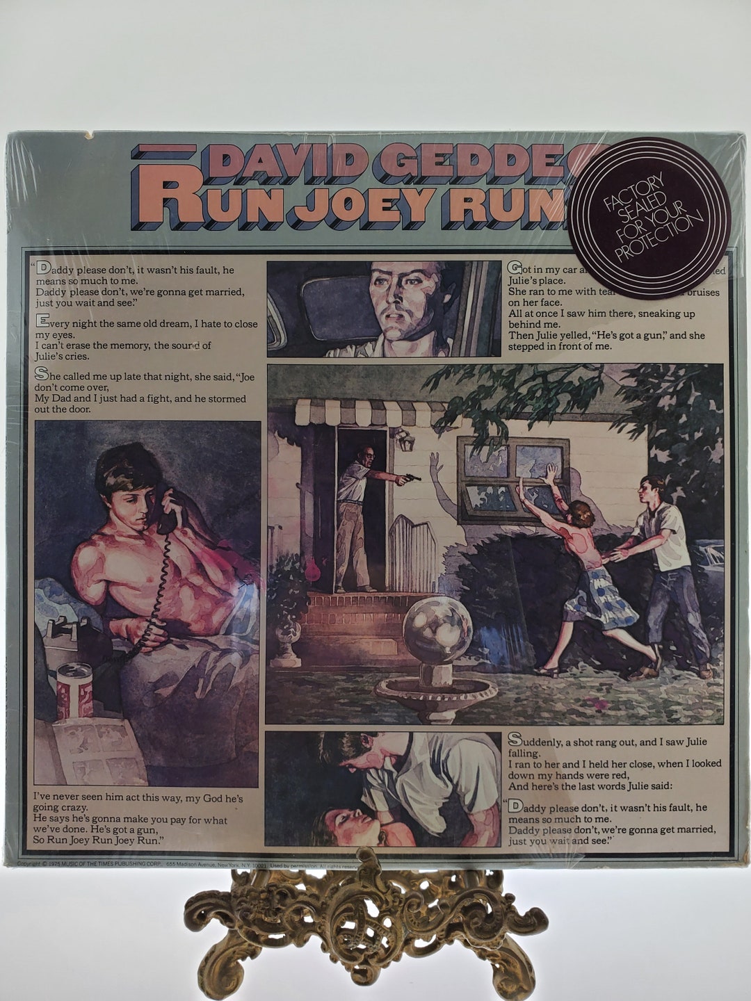 1975 David Geddes LP Run Joey Run Stereo Vinyl Record Album BT 89511 Big Tree Record Productions ...