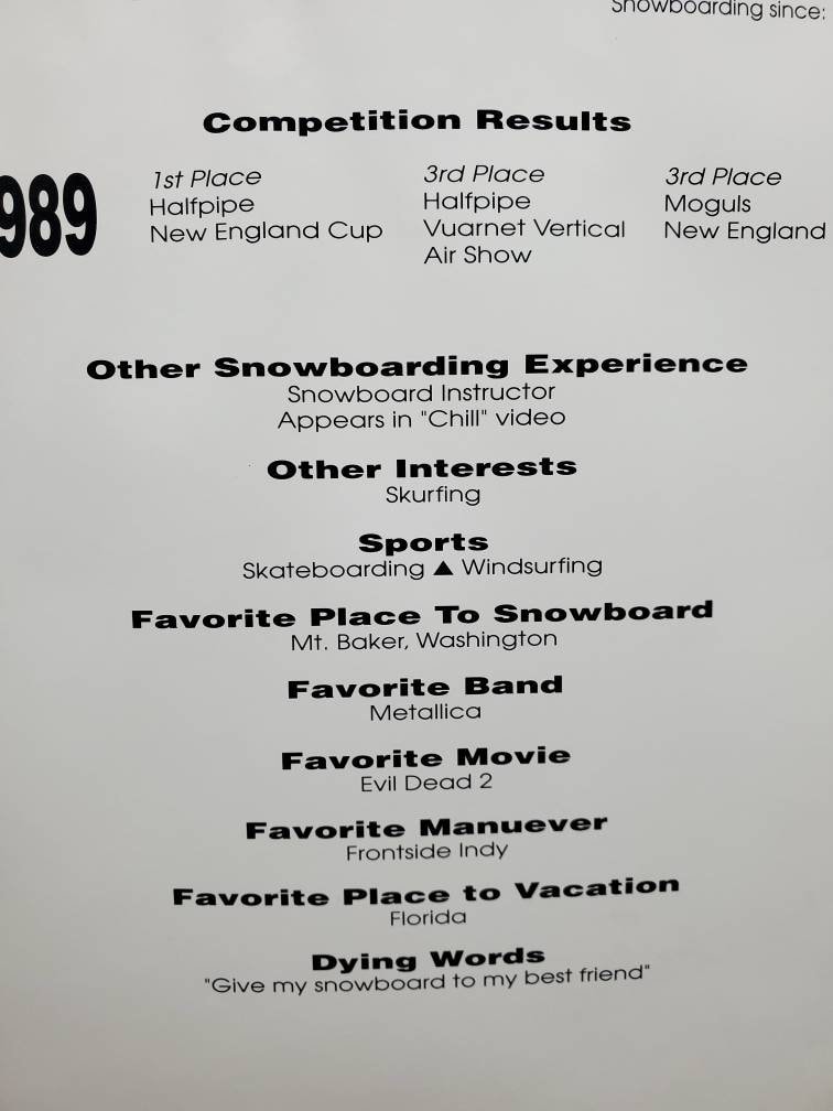 1990s Jake Burton Autograph on Jeff Brushie's photograph | Etsy