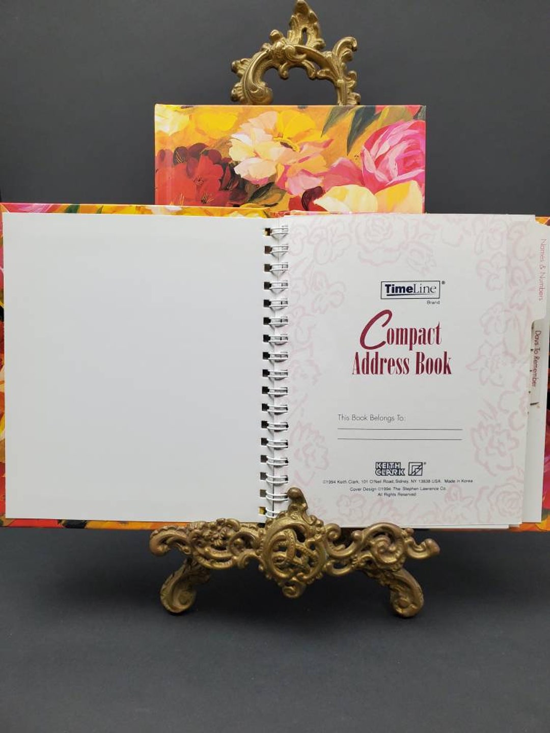 1994 Compact Address Book With Journal by Keith Clark Time Line Brand ...
