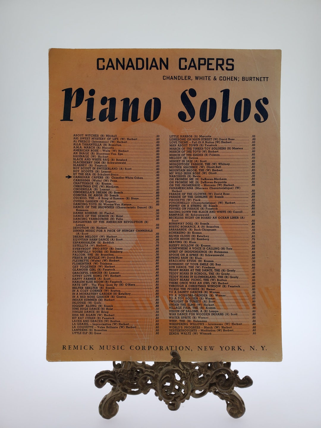 1915 Canadian Capers Piano Solos Chandler, White & Cohen; Burtnett ...