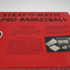 1974 RARE Strat-o-matic Pro Basketball 2 Games in One Board Game - Etsy