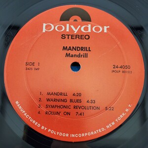 1971 Mandrill LP Self Titled Debut Stereo Vinyl Record Album 24 4050 ...