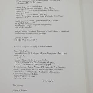 2005 Vienna 1900 Art Life and Culture Hardcover Book by Christian ...