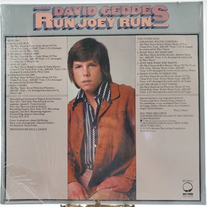 1975 David Geddes LP Run Joey Run Stereo Vinyl Record Album BT 89511 ...