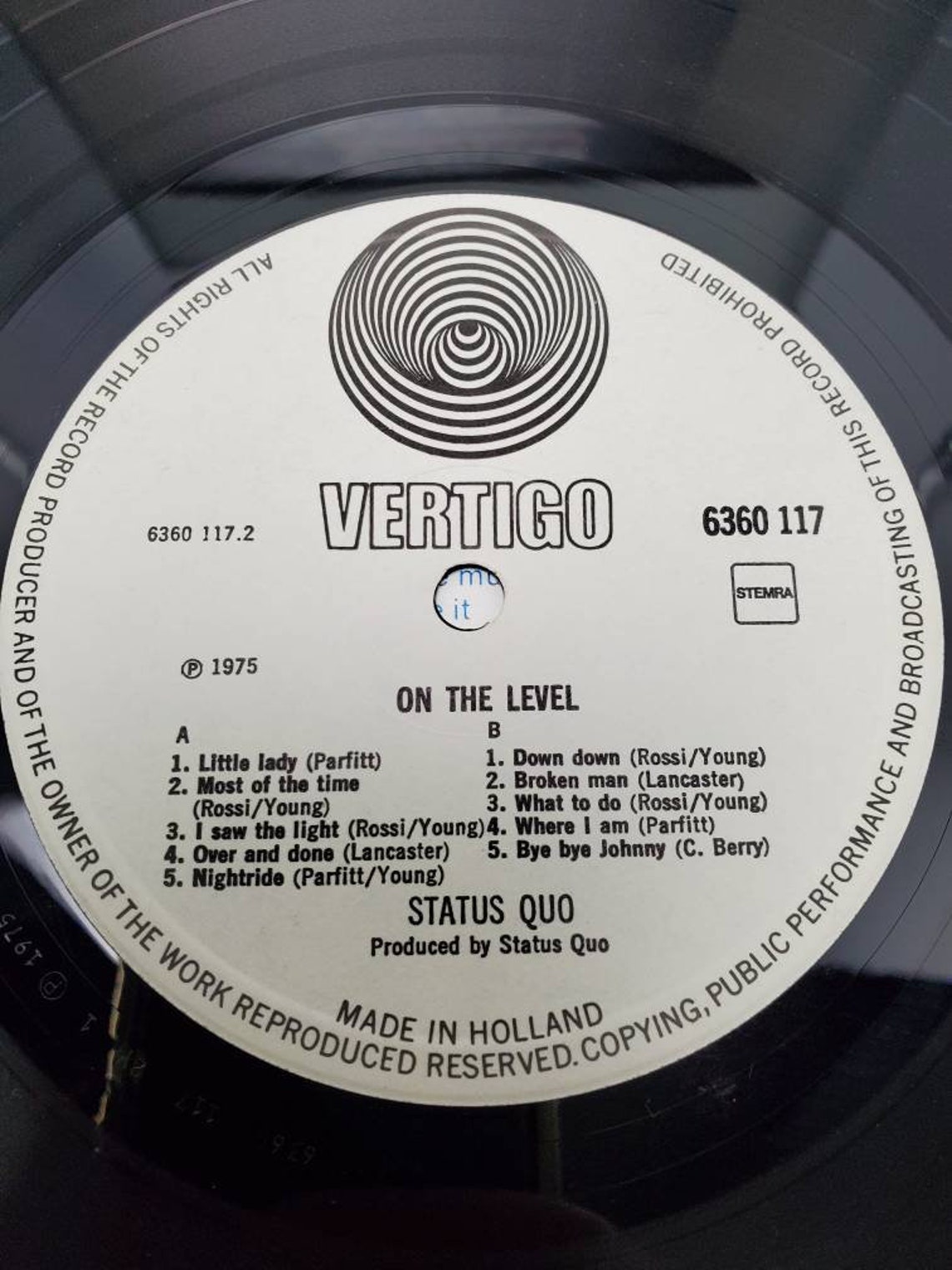 1975 Status Quo on the Level LP 6360 117 Vertigo Records Vinyl | Etsy