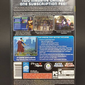 2004 City of Heroes City of Villians Good Versus Evil Edition PC DVD ROM Video Game Only No ...