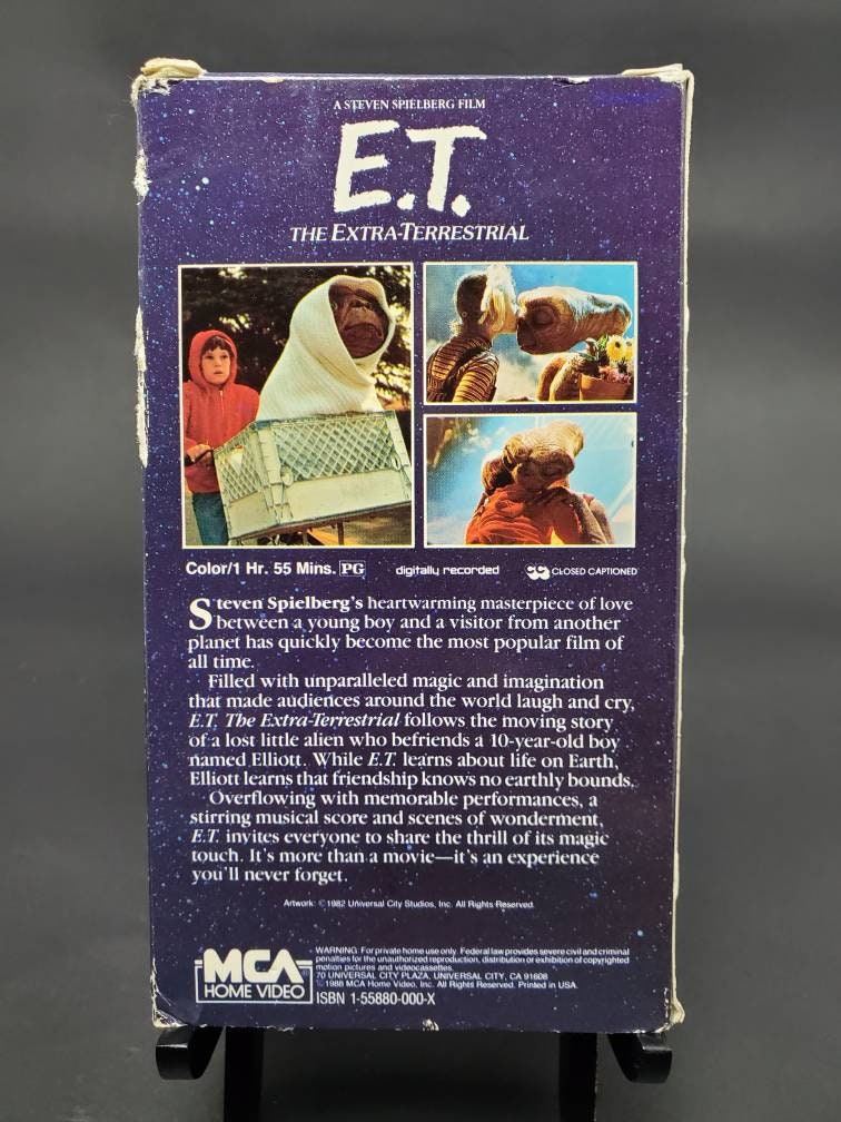 1988 E.T. Extraterrestrial VHS VCR Tape Steven Spielberg Film | Etsy