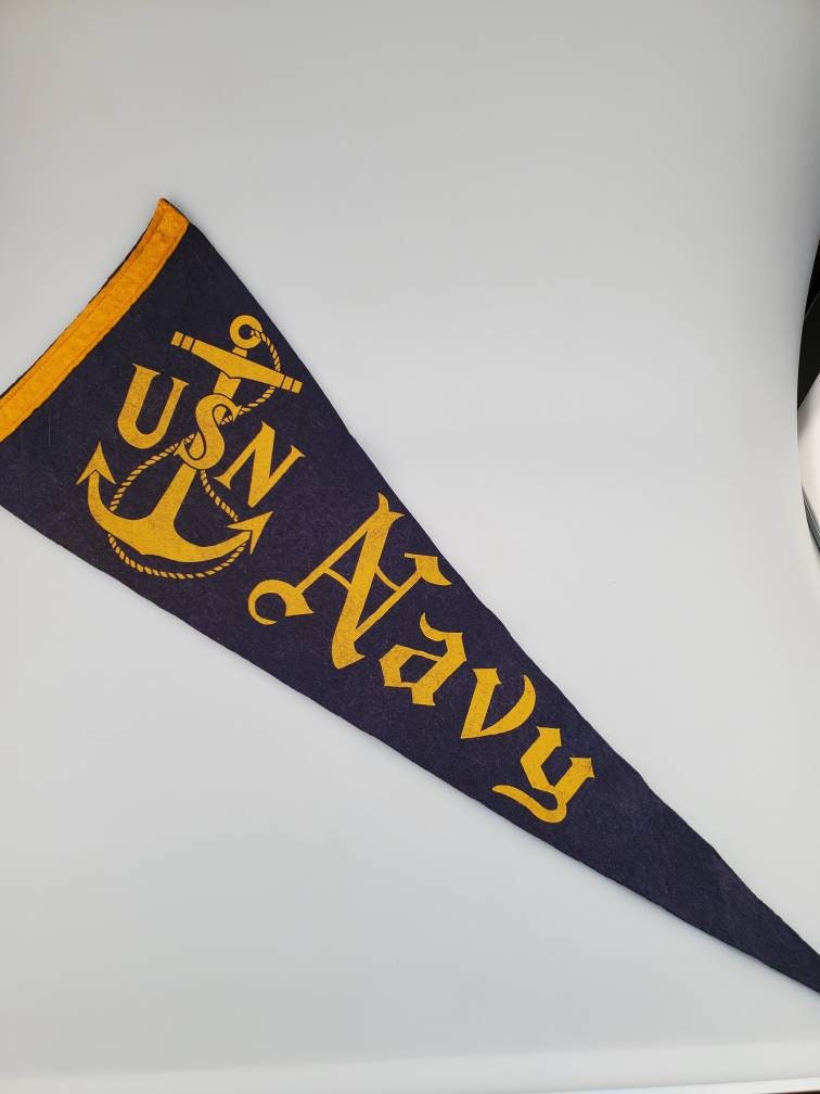 Pre War USN Navy Naval Pennant Vintage Military Memorabilia | Etsy