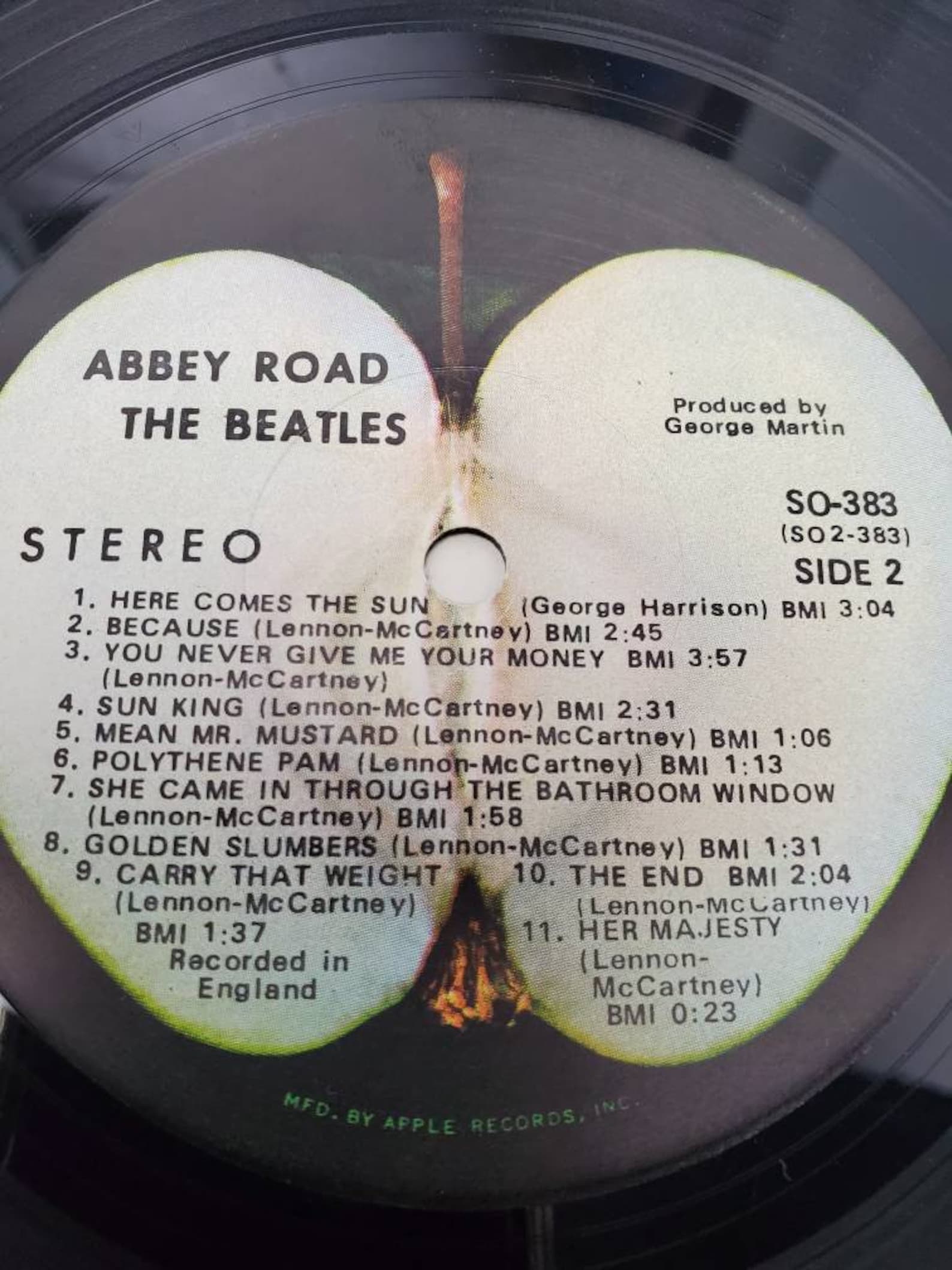1969 the Beatles Abbey Road LP Apple SO-383 Vinyl Record Album - Etsy