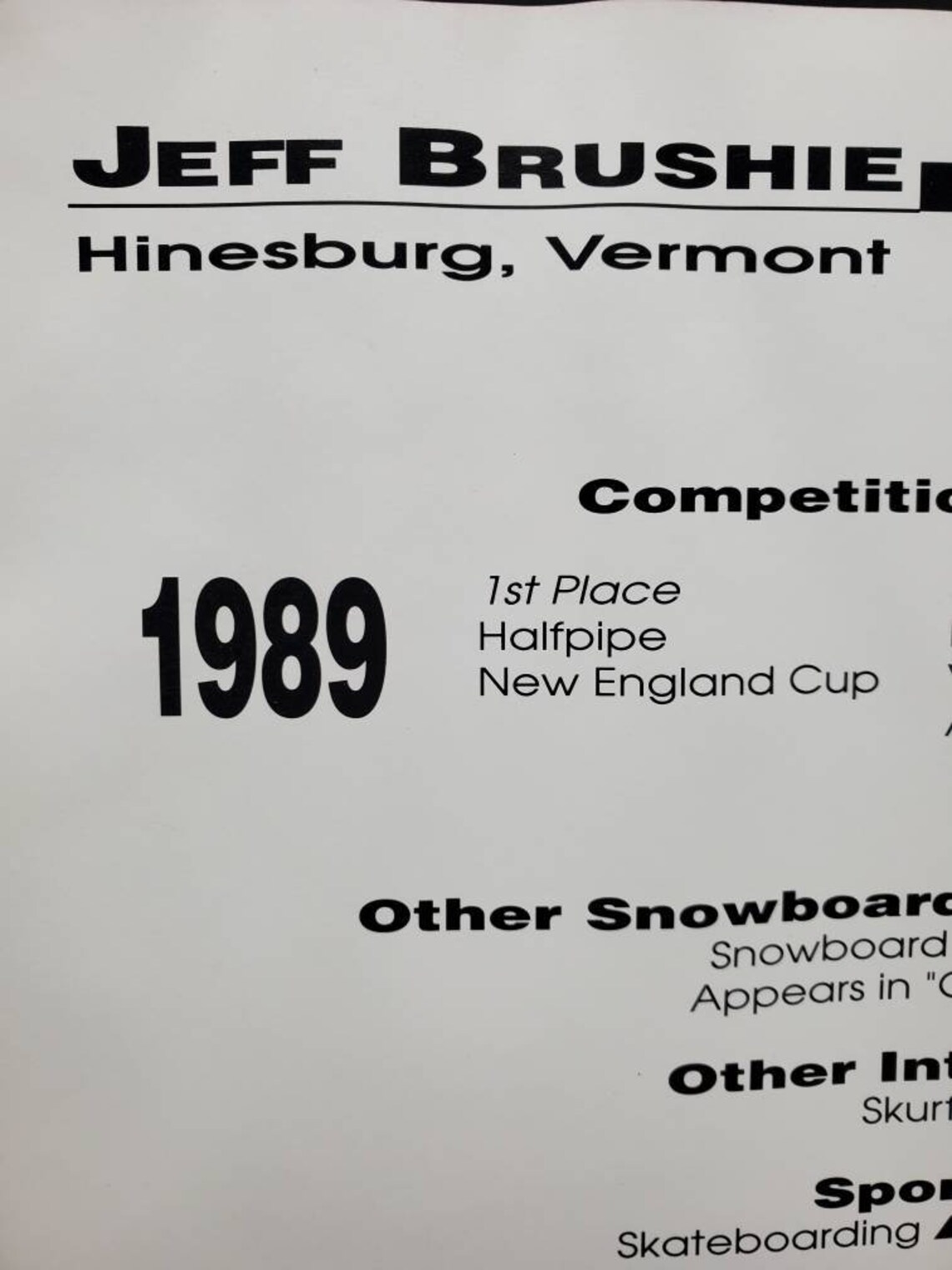 1990s Jake Burton Autograph on Jeff Brushie's Photograph - Etsy