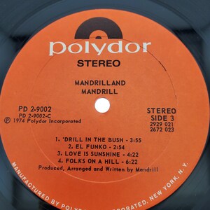1974 Mandrill Double LP Mandrilland Stereo Vinyl Record Album PD2 9002 ...