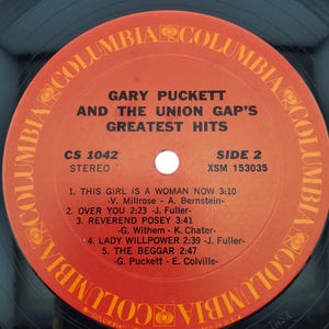 1970 Gary Puckett & the Union Gap LP Greatest Hits Stereo Vinyl Record ...