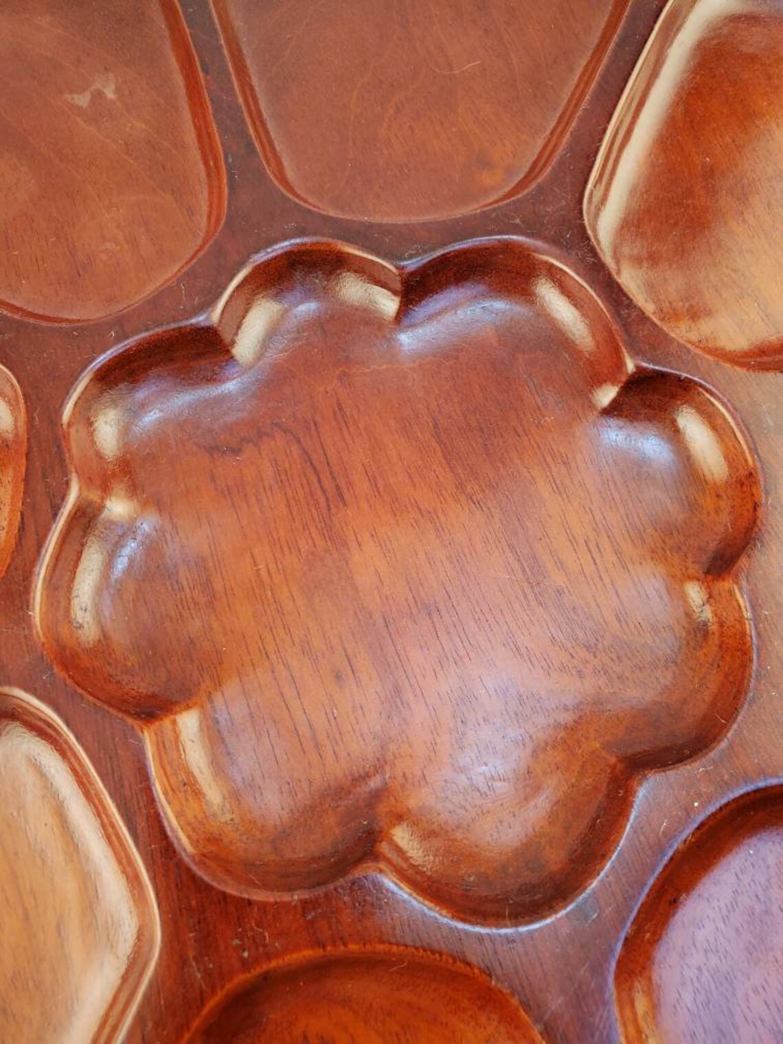 15 Divided Carved Mahogany Wood Platter Tray | Etsy