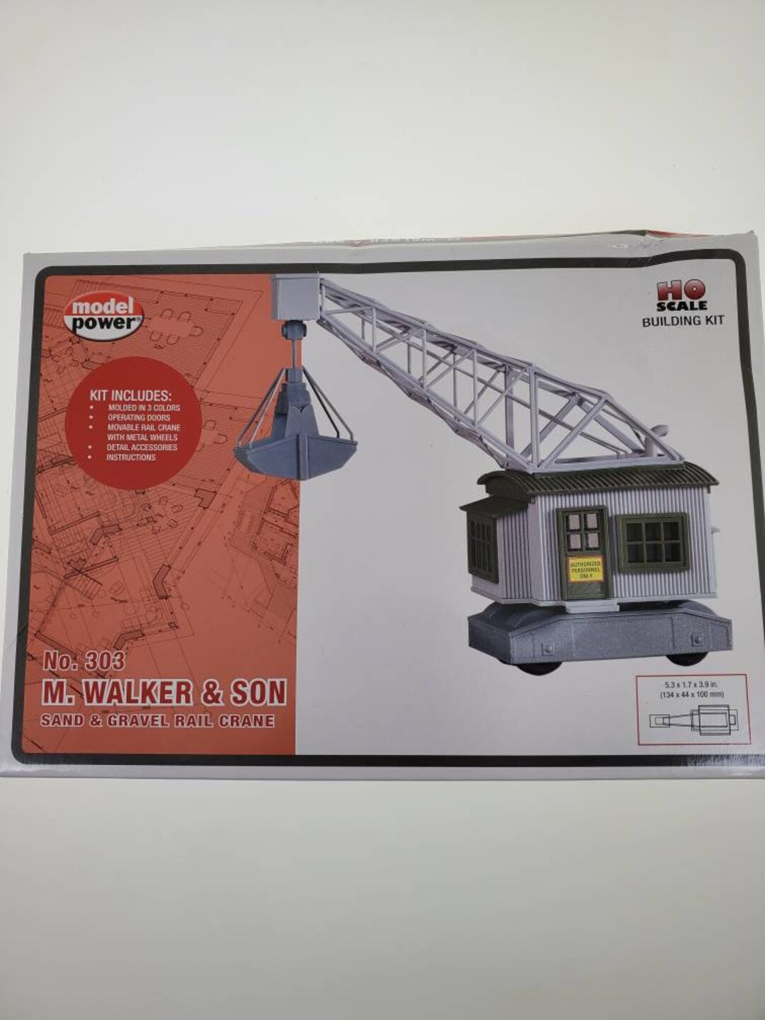 2008 HO Scale M Walker & Son Sand and Gravel Rail Crane Model Power No ...