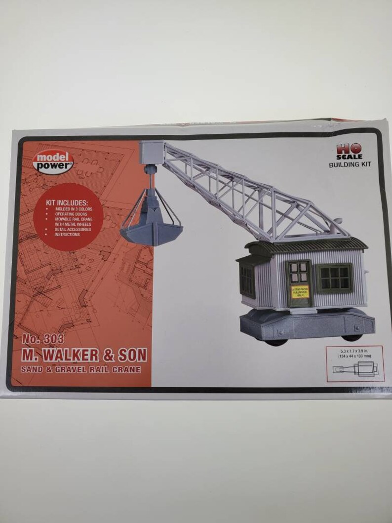 2008 HO Scale M Walker & Son Sand and Gravel Rail Crane Model Power No ...